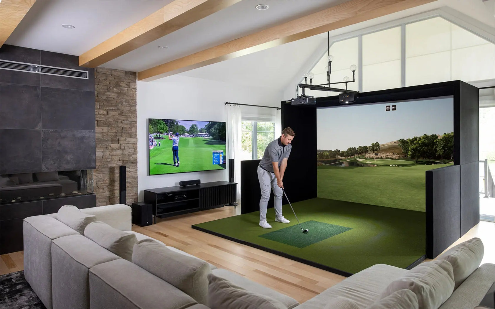 SimBooth Kit 1 Golf Simulator Enclosure with IDRA II Launch Monitor ...